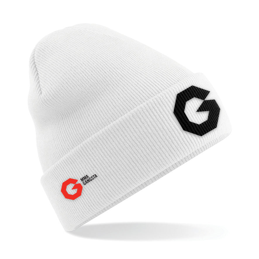 MMG Gangsta - G Beanie White & Black – MMA Gangsta